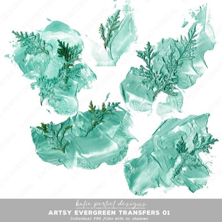 Artsy Evergreen Transfers 01 - Katie Pertiet Designs