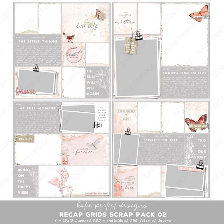 Recap Grids Layered Templates Scrap Pack 02 - Katie Pertiet Designs