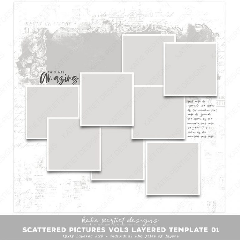 Scattered Pictures Vol. 03 Layered Template 01 - Katie Pertiet Designs