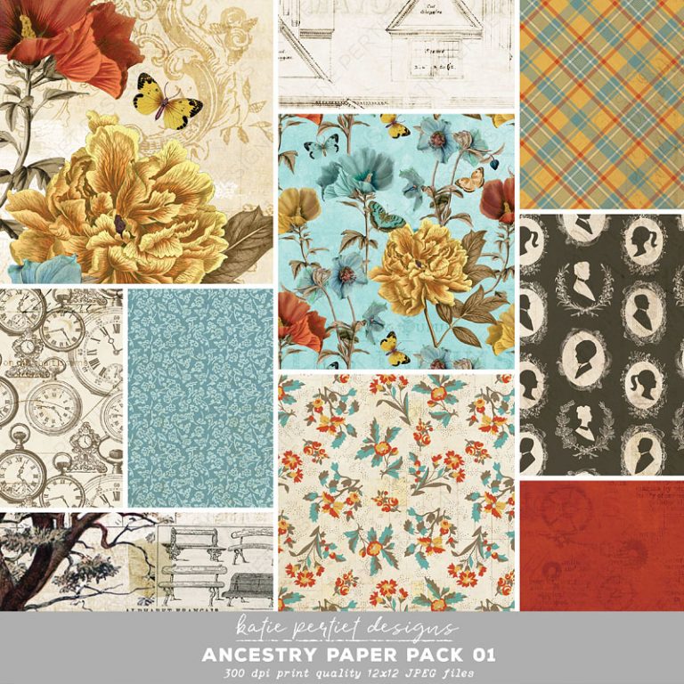 Ancestry Paper Pack 01 - Katie Pertiet Designs