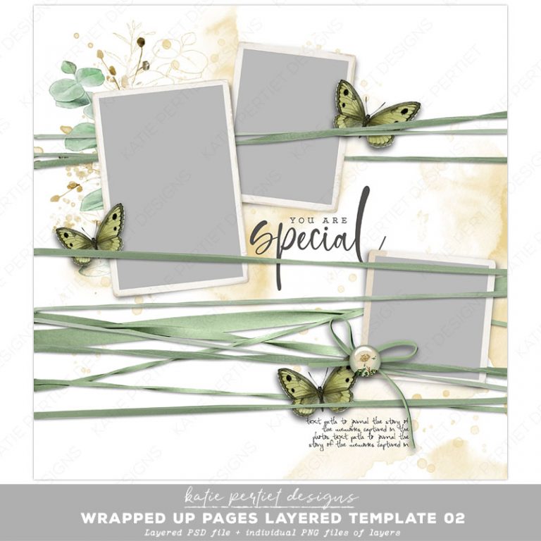 Wrapped Up Pages Layered Template 02 - Katie Pertiet Designs