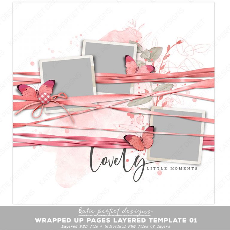 Wrapped Up Pages Layered Template 01 - Katie Pertiet Designs