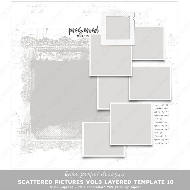 Scattered Pictures Vol. 03 Layered Template 10 - Katie Pertiet Designs