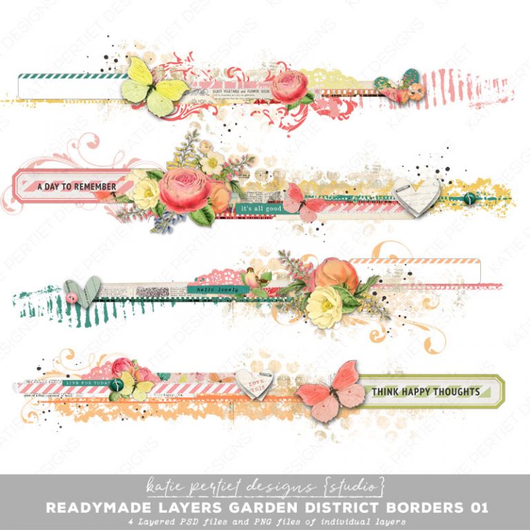Readymade Layers: Garden District Borders 01 - Katie Pertiet Designs