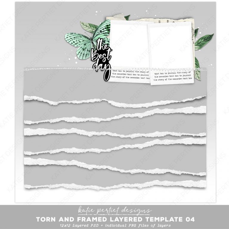 Torn and Framed Layered Template 04 - Katie Pertiet Designs