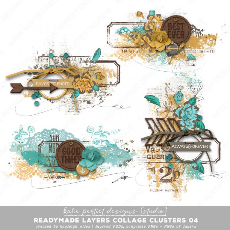 Readymade Layers: Collage Clusters 04 - Katie Pertiet Designs