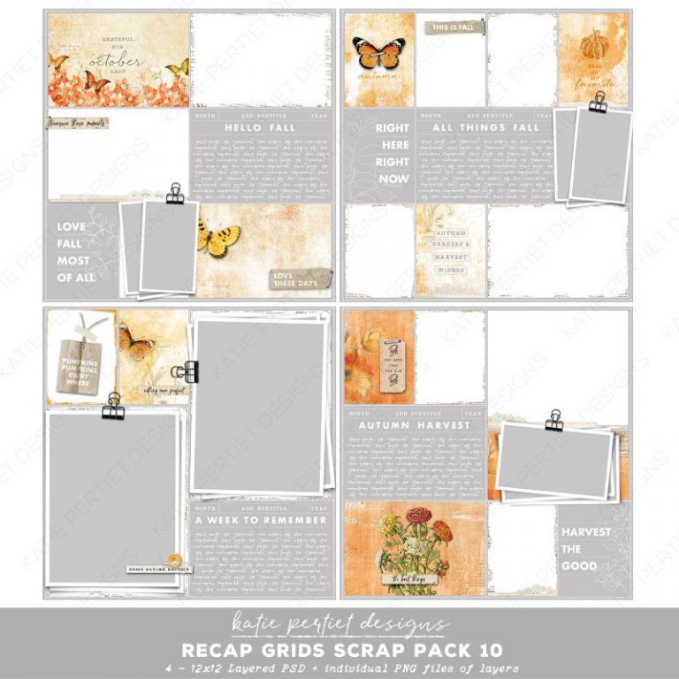 Recap Grids Layered Templates Scrap Pack 10 - Katie Pertiet Designs