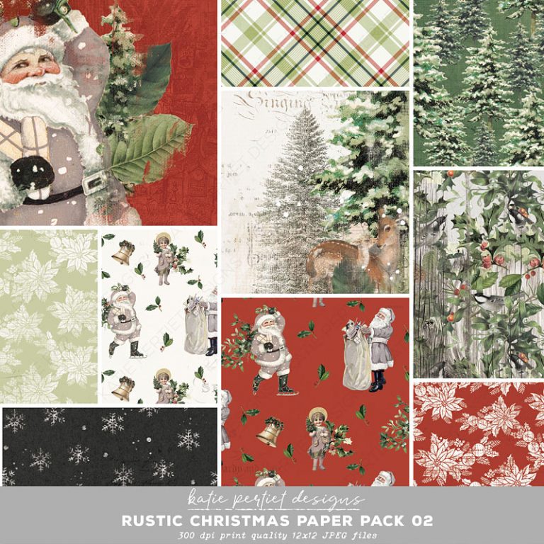 Rustic Christmas Paper Pack 02 - Katie Pertiet Designs