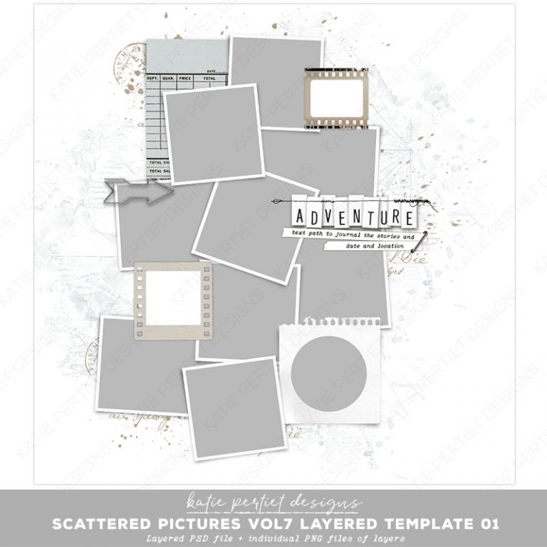 Scattered Pictures Vol. 07 Layered Template 01 - Katie Pertiet Designs