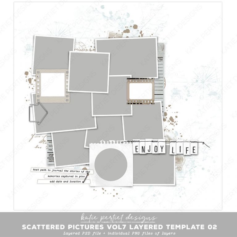 Scattered Pictures Vol. 07 Layered Template 02 - Katie Pertiet Designs
