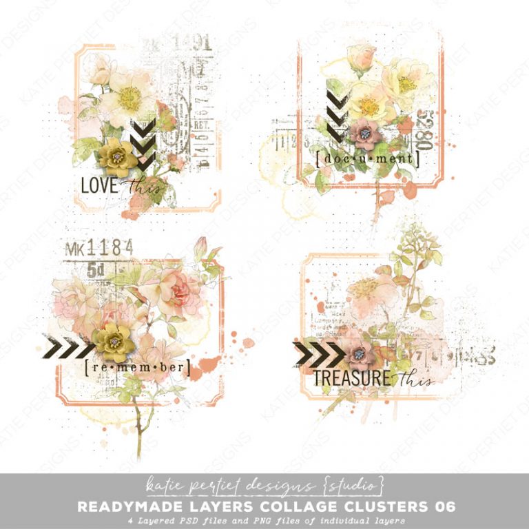 Readymade Layers: Collage Clusters 06 - Katie Pertiet Designs