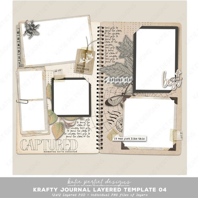 Krafty Journal Layered Template 04 - Katie Pertiet Designs