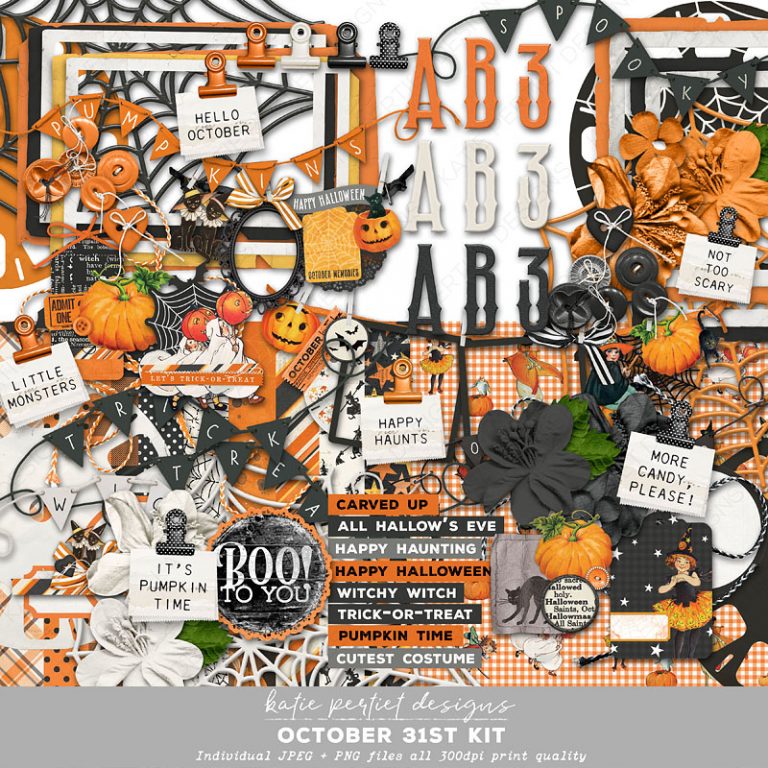 October 31st Scrapbooking Kit - Katie Pertiet Designs