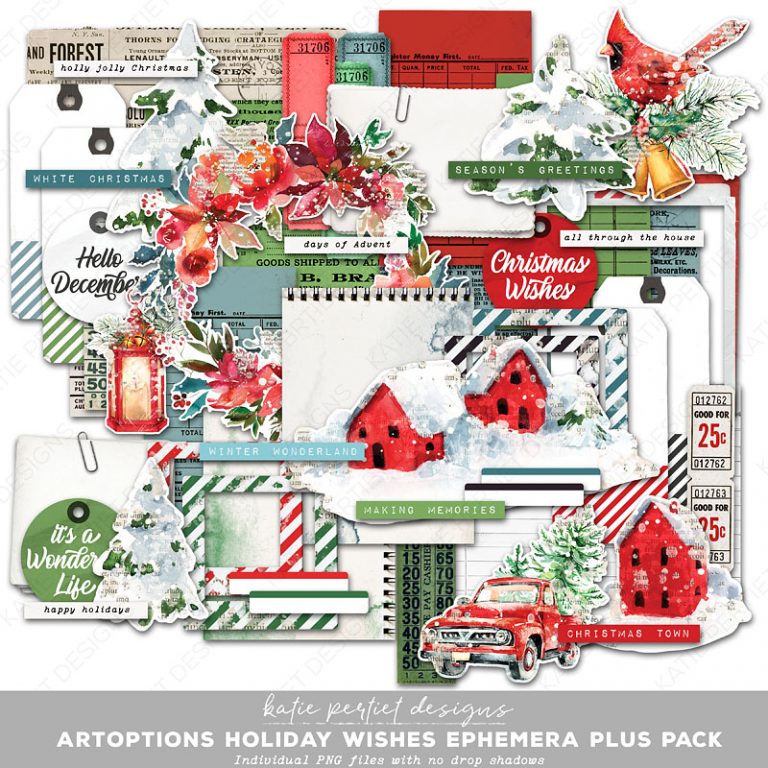 ARToptions Holiday Wishes Scrapbooking Bundle - Katie Pertiet Designs