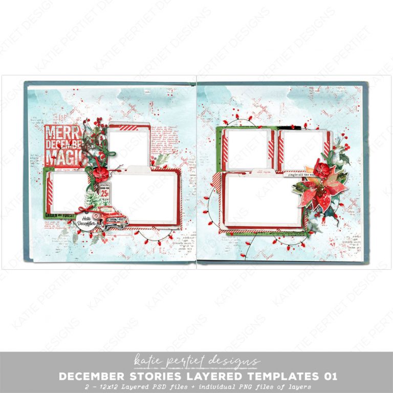 December Stories Layered Templates 01 - Katie Pertiet Designs