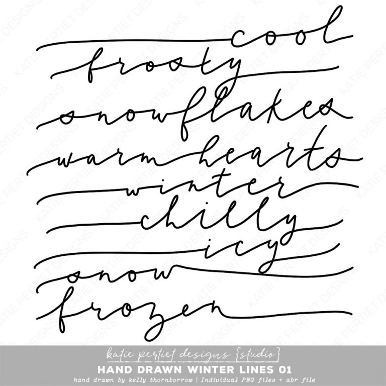 Hand Drawn Winter Lines 01 - Katie Pertiet Designs