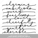 Hand Drawn Adjective Lines 01 - Katie Pertiet Designs