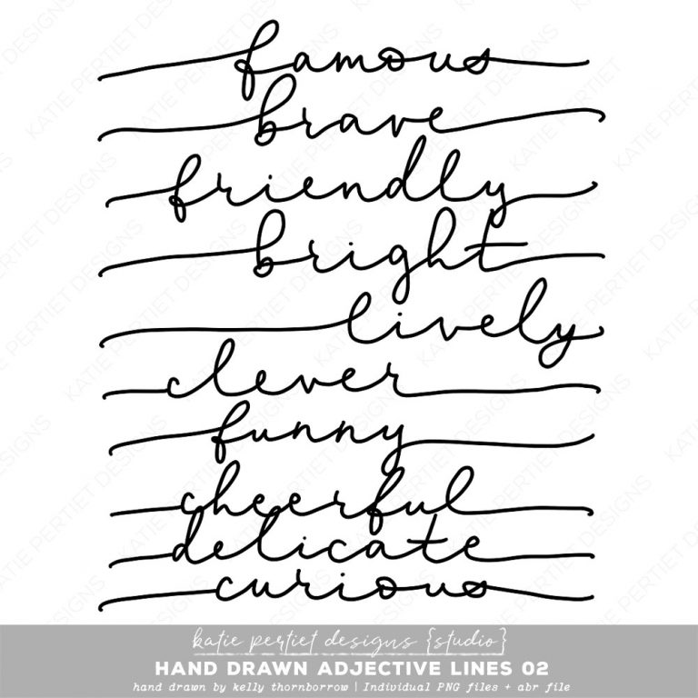 Hand Drawn Adjective Lines 02 - Katie Pertiet Designs
