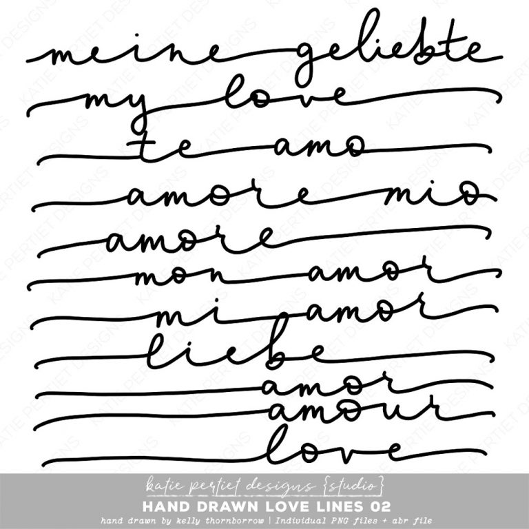 Hand Drawn Love Lines 02 - Katie Pertiet Designs