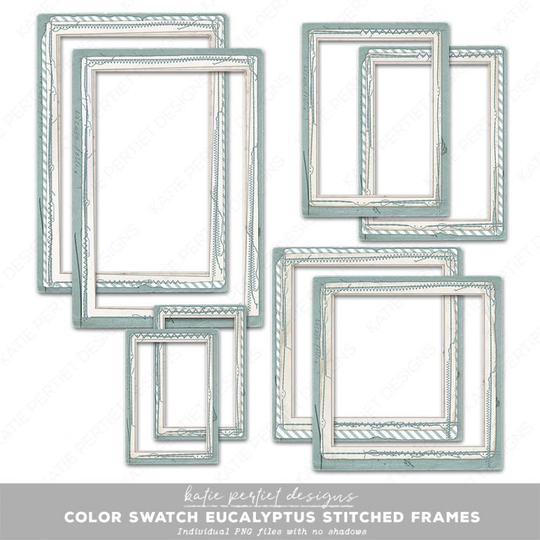 Color Swatch Eucalyptus Stitched Frames - Katie Pertiet Designs