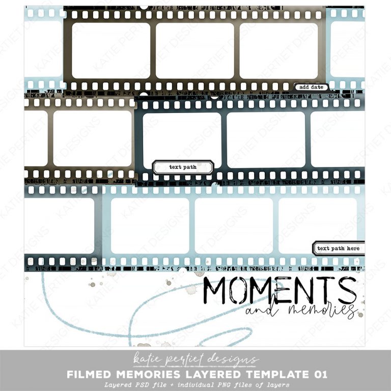 Filmed Memories Layered Template 01 - Katie Pertiet Designs