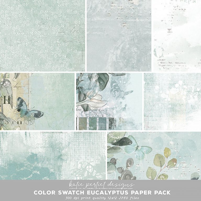Color Swatch Eucalyptus Paper Pack - Katie Pertiet Designs