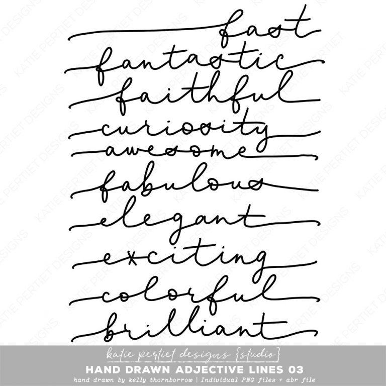 Hand Drawn Adjective Lines 03 - Katie Pertiet Designs