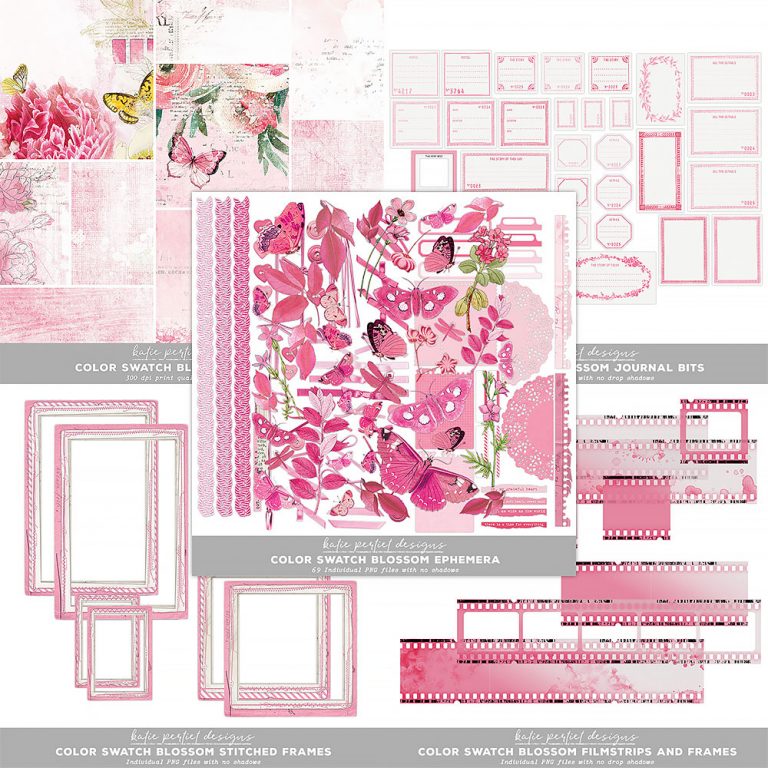 Color Swatch Blossom Scrapbooking Bundle - Katie Pertiet Designs