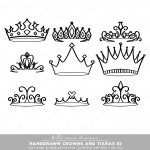 Hand Drawn Crowns and Tiaras Stamp Pack 01 - Katie Pertiet Designs