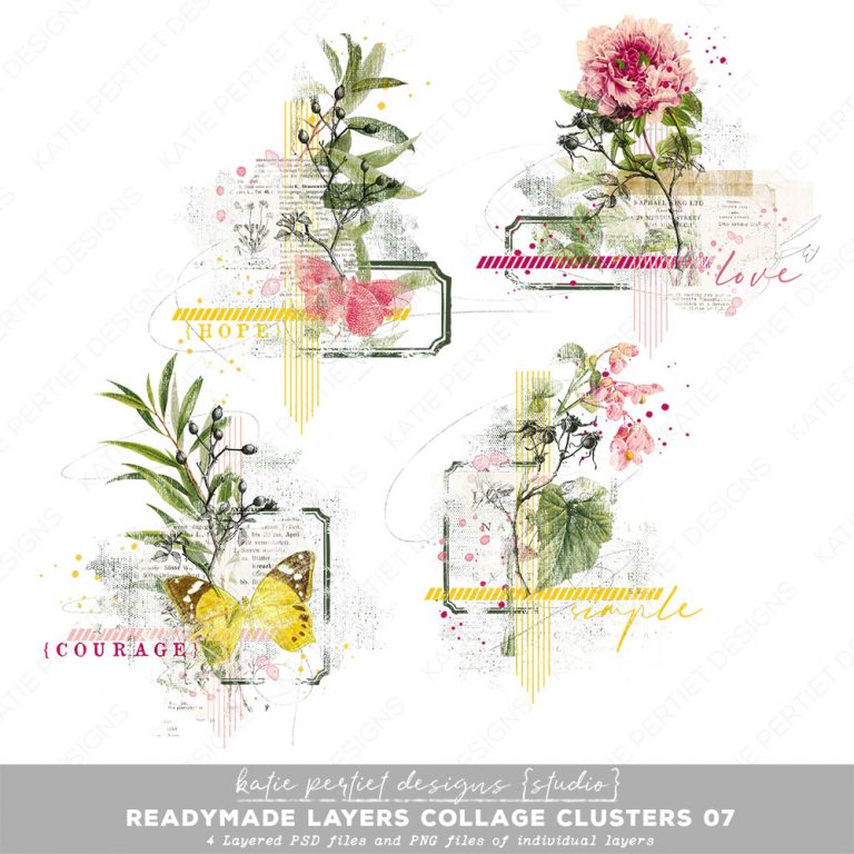 Readymade Layers: Collage Clusters 07 - Katie Pertiet Designs