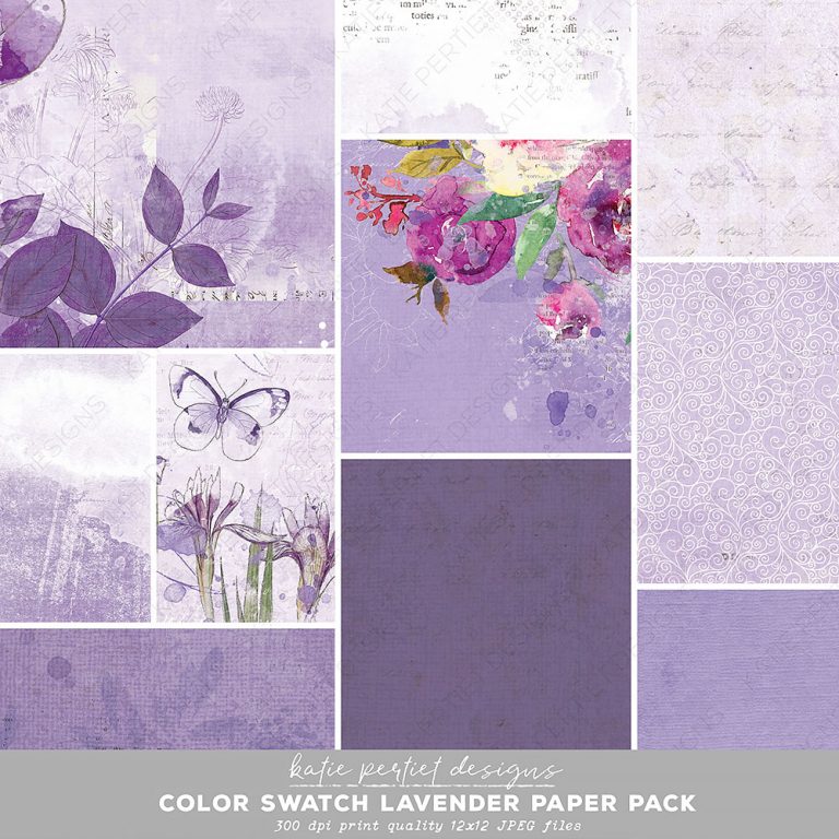 Color Swatch Lavender Paper Pack - Katie Pertiet Designs