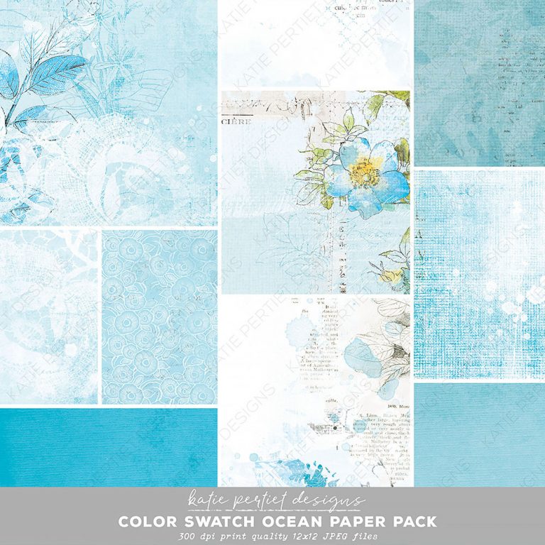 Color Swatch Ocean Paper Pack - Katie Pertiet Designs
