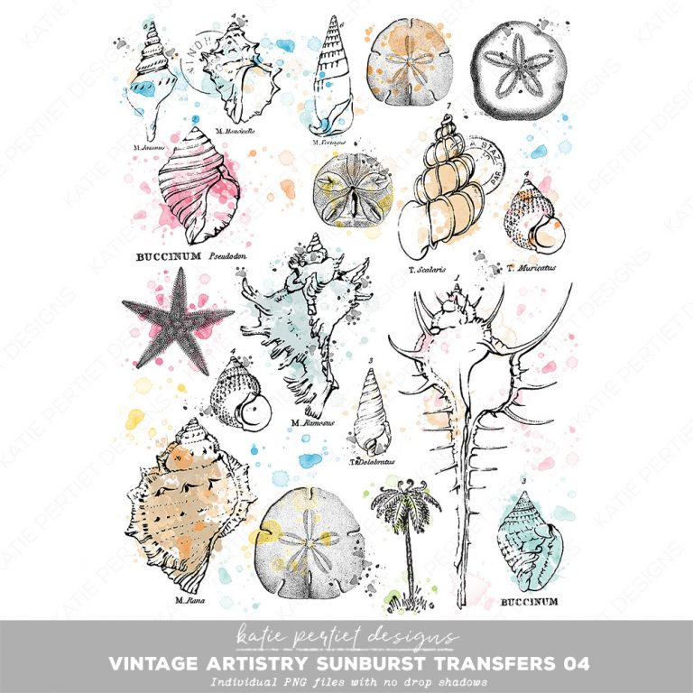 Vintage Artistry Sunburst Transfers 04 - Katie Pertiet Designs