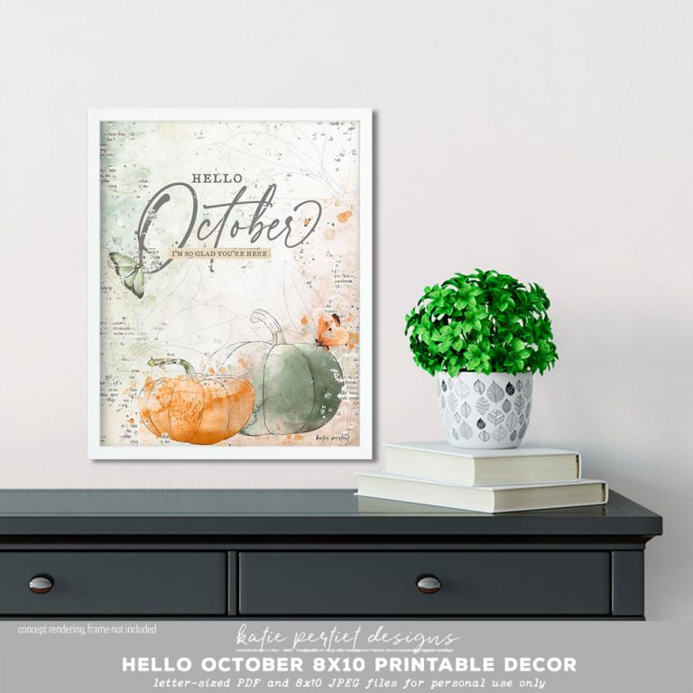 Hello October 8×10 Printable Decor - Katie Pertiet Designs