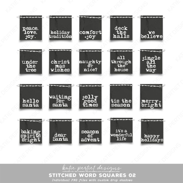 Stitched Word Squares 02 - Katie Pertiet Designs