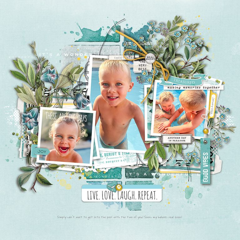 Color Swatch Teal Scrapbook Bundle - Katie Pertiet Designs