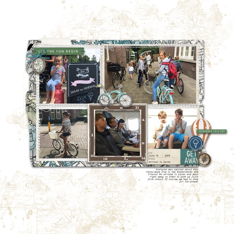 Wherever Travel Scrapbook Album Layered Templates - Katie Pertiet Designs