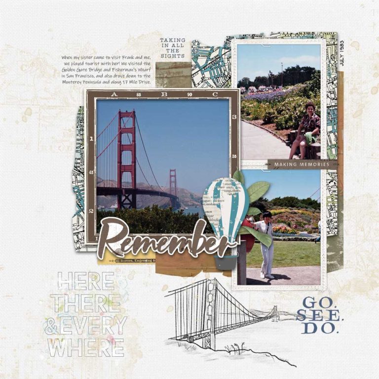 Wherever Travel Scrapbook Album Layered Templates - Katie Pertiet Designs
