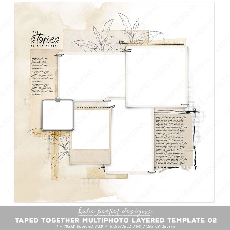 Taped Together MultiPhoto Layered Template 02 - Katie Pertiet Designs