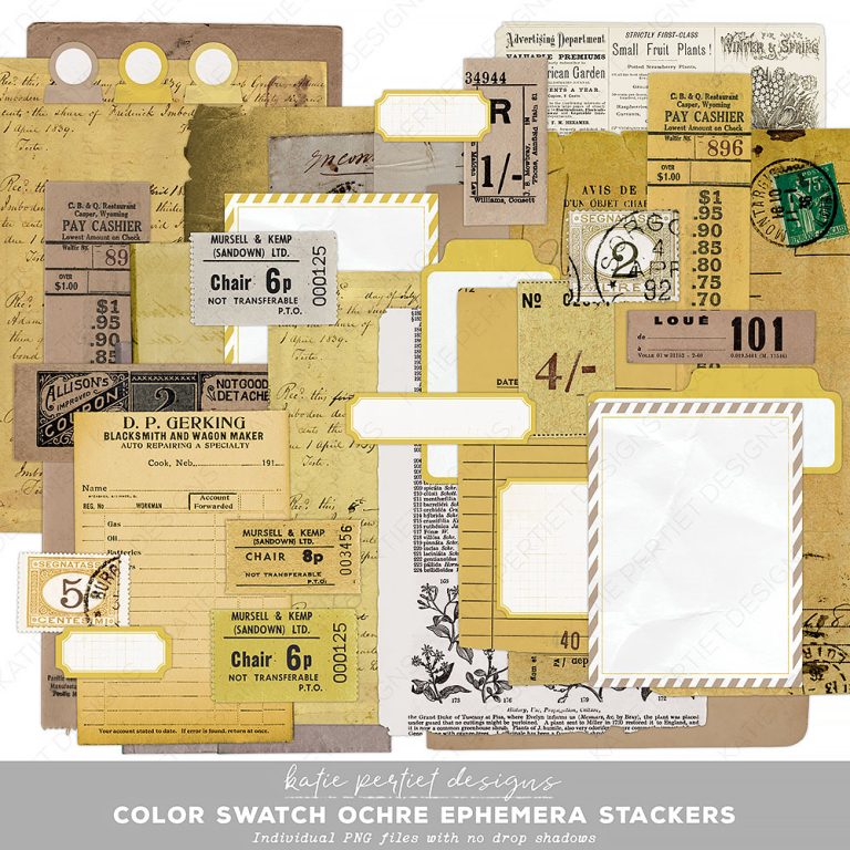 Color Swatch Ochre Ephemera Stackers - Katie Pertiet Designs