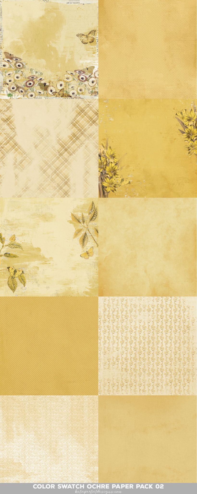 Color Swatch Ochre Paper Pack 02 - Katie Pertiet Designs