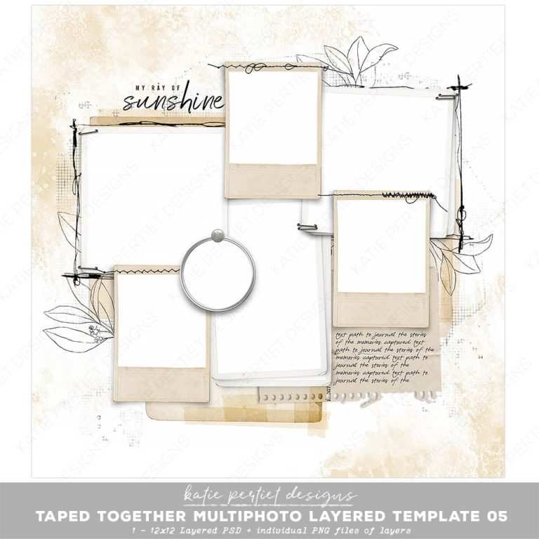 Taped Together Multiphoto Layered Template 05 - Katie Pertiet Designs