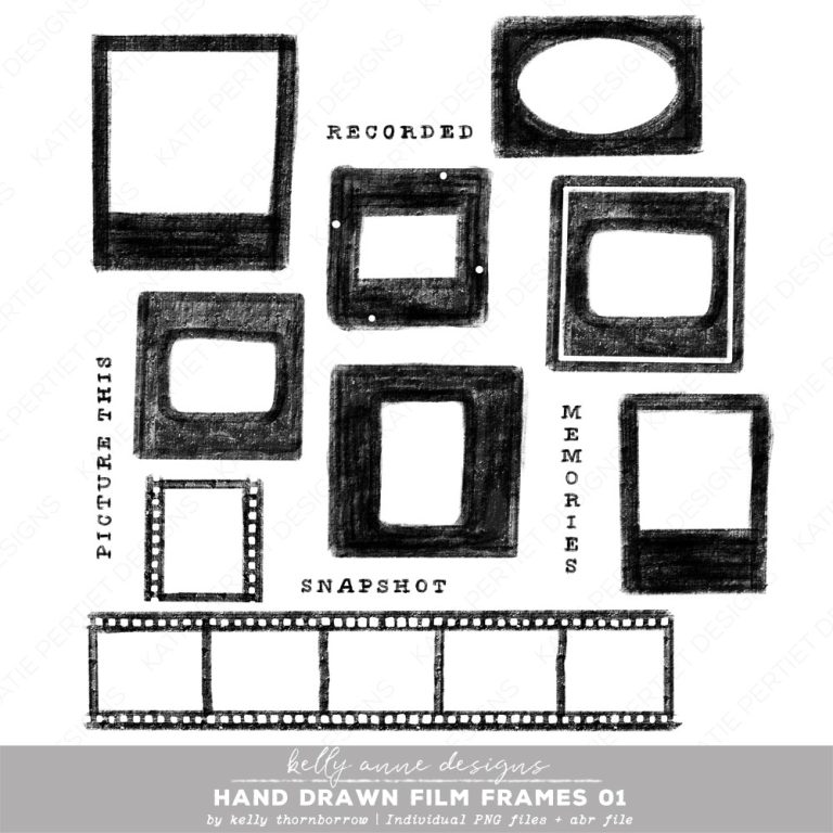 Hand Drawn Film Frames 01 - Katie Pertiet Designs