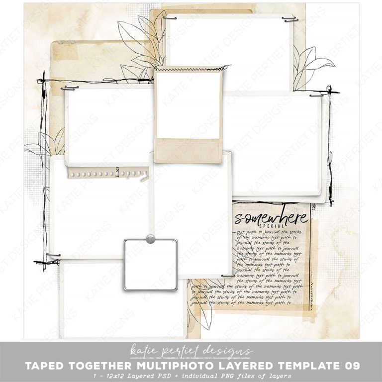Taped Together Multiphoto Layered Template 09 - Katie Pertiet Designs