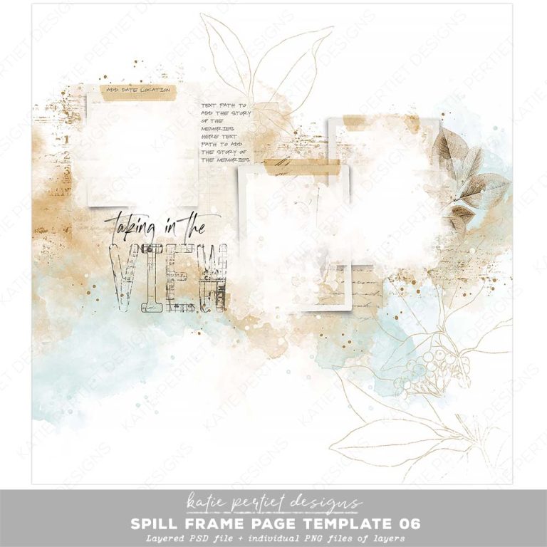 Spill Frame Page Layered Template 06 - Katie Pertiet Designs