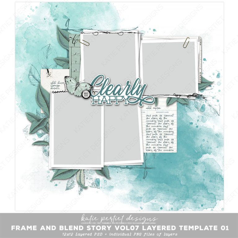 Frame and Blend Story Vol. 07 Layered Template 01 - Katie Pertiet Designs