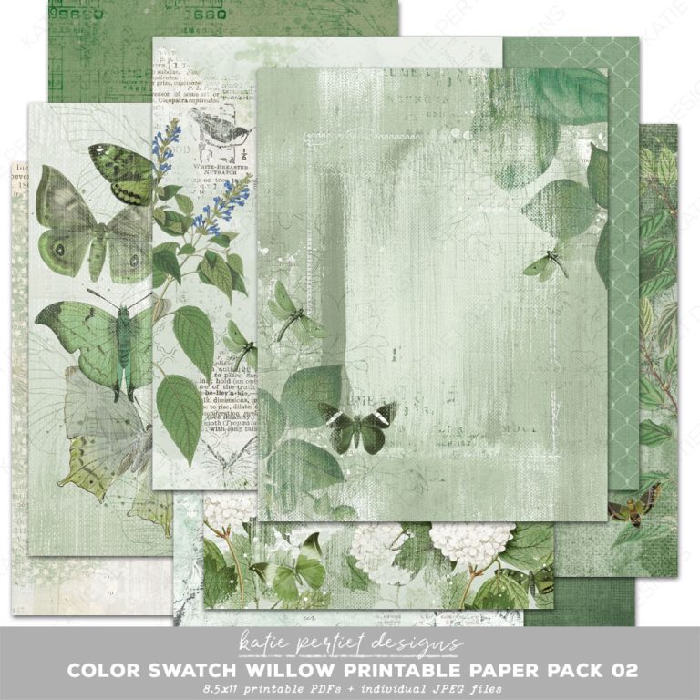 Color Swatch Willow Printable Paper Pack 02 - Katie Pertiet Designs