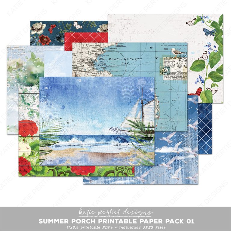 Summer Porch Printable Paper Pack 01 - Katie Pertiet Designs