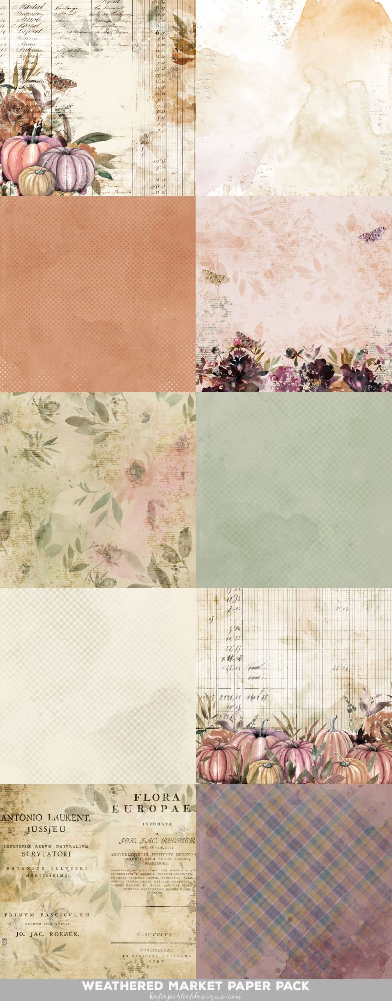 Weathered Market Scrapbook Kit - Katie Pertiet Designs