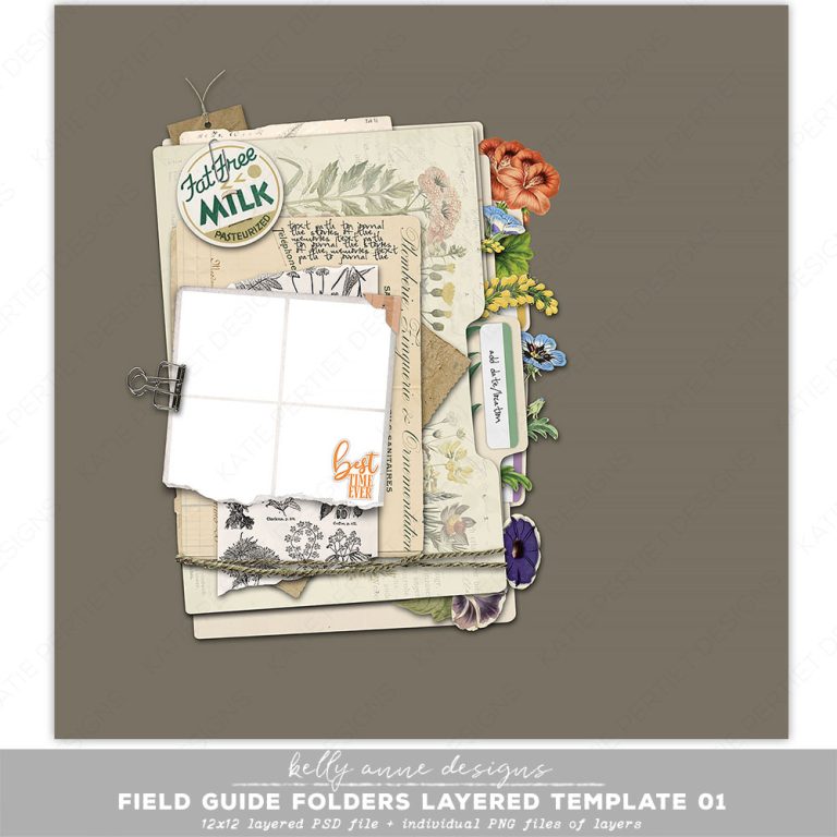 Field Guide Folders Layered Template 01 - Katie Pertiet Designs